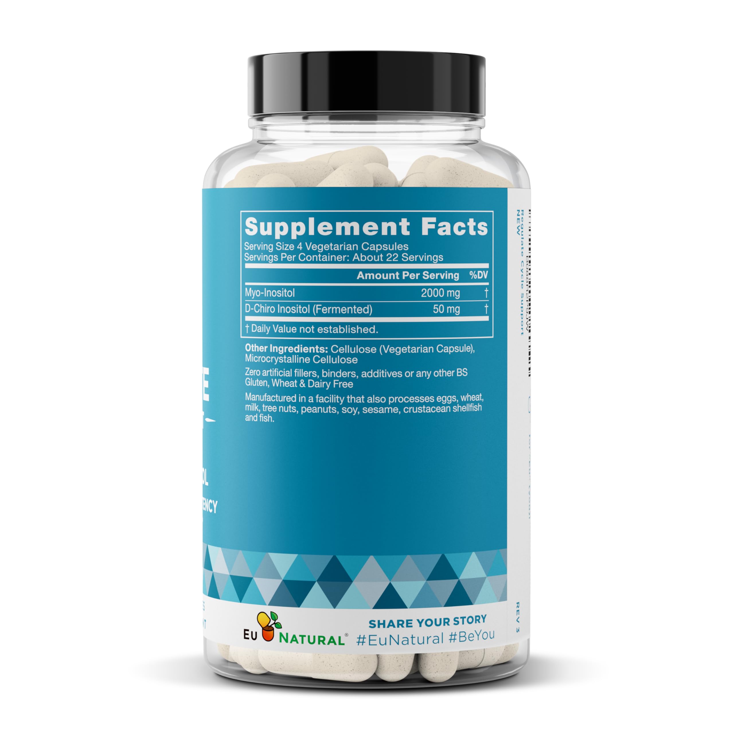 Regulate Menstrual Cycle Support β Hormone Balance for Women at Optimal 40:1 Myo-Inositol & D-Chiro Inositol β PCOS Supplement for Period Consistency, Menstrual & Ovulation Support β 90 Vegan Capsules
