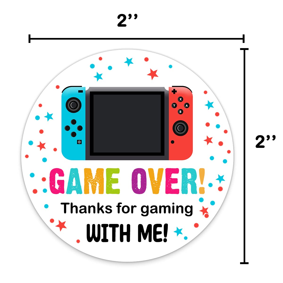 Video Game Party Thank You Sticker Labels, Gaming Party Thank You Tag, Envelope Seals & Goodie Bags(54 Count)