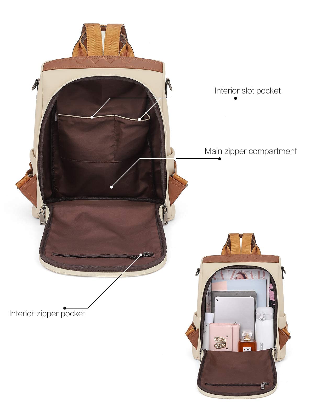 Telena Travel Backpack Purse for Women, Convertible Backpack Purse for Women, Ladies Shoulder Backpack Bags