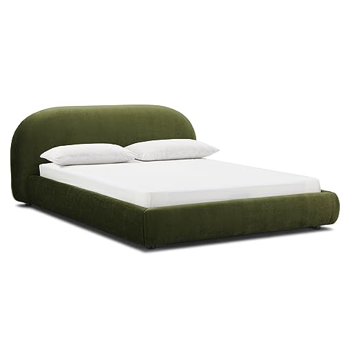 POLY & BARK Genoa King Size Bed in Distressed Green Velvet