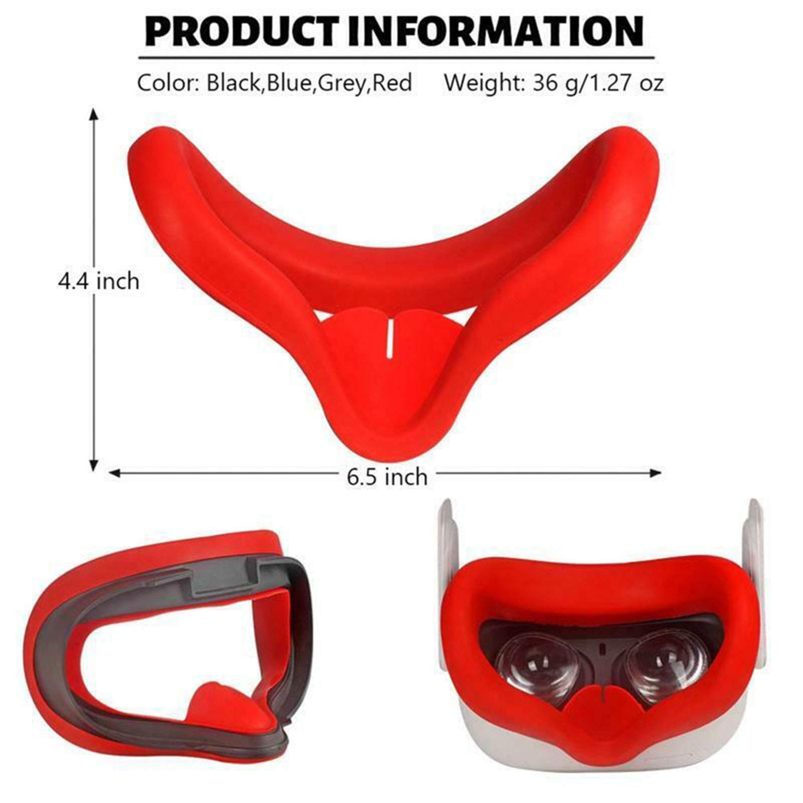 Zerlibeaful Eye Scratch for Skin 2 Lens Case Oculus Pad Cover Quest Silicone Sports Safety Belts for Lifting People (Blue,Black,Red,Gray, One Size)