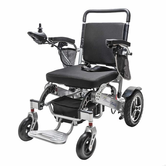 Miracle Mobility Platinum 8000 Electric Wheelchair, 61 LBS, Foldable, Aluminum, Portable, Compact, with Two Powerful Motors, Approved for Airline Travel (Silver)