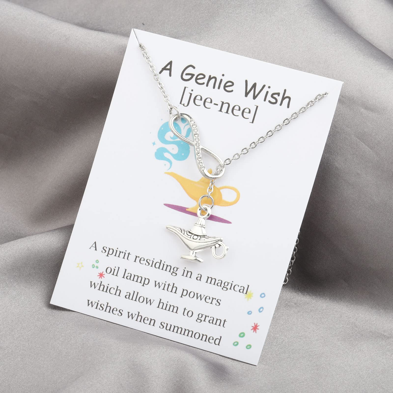 UJIMS Aladding Magic Lamp Bracelet Jasminee Princess Movie Gift Magic Wish Lamp Necklace Gift for Her (MagicWishLampNecklace)