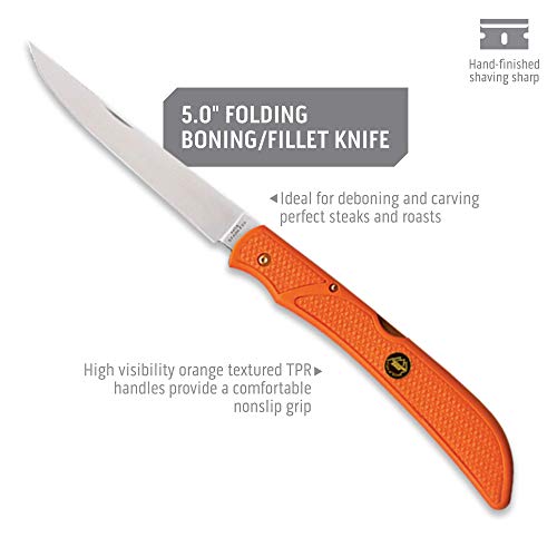 OUTDOOR EDGE Outfitter, 9-Piece Field to Freezer Hunting & Game Processing Knife Set with Caping Knife, Gut-Hook Skinner, Boning/Fillet Knife, Sharpener, Axe, Wood/Bone Saw, Spreader, Gloves