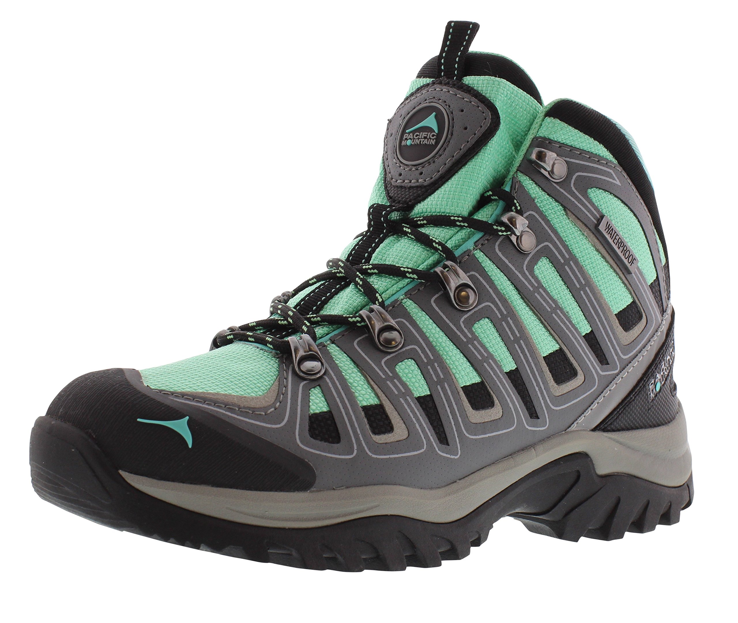 Pacific Mountain Incline Womens Waterproof Hiking Backpacking Size 9, Color: Black, Grey, Turquoise