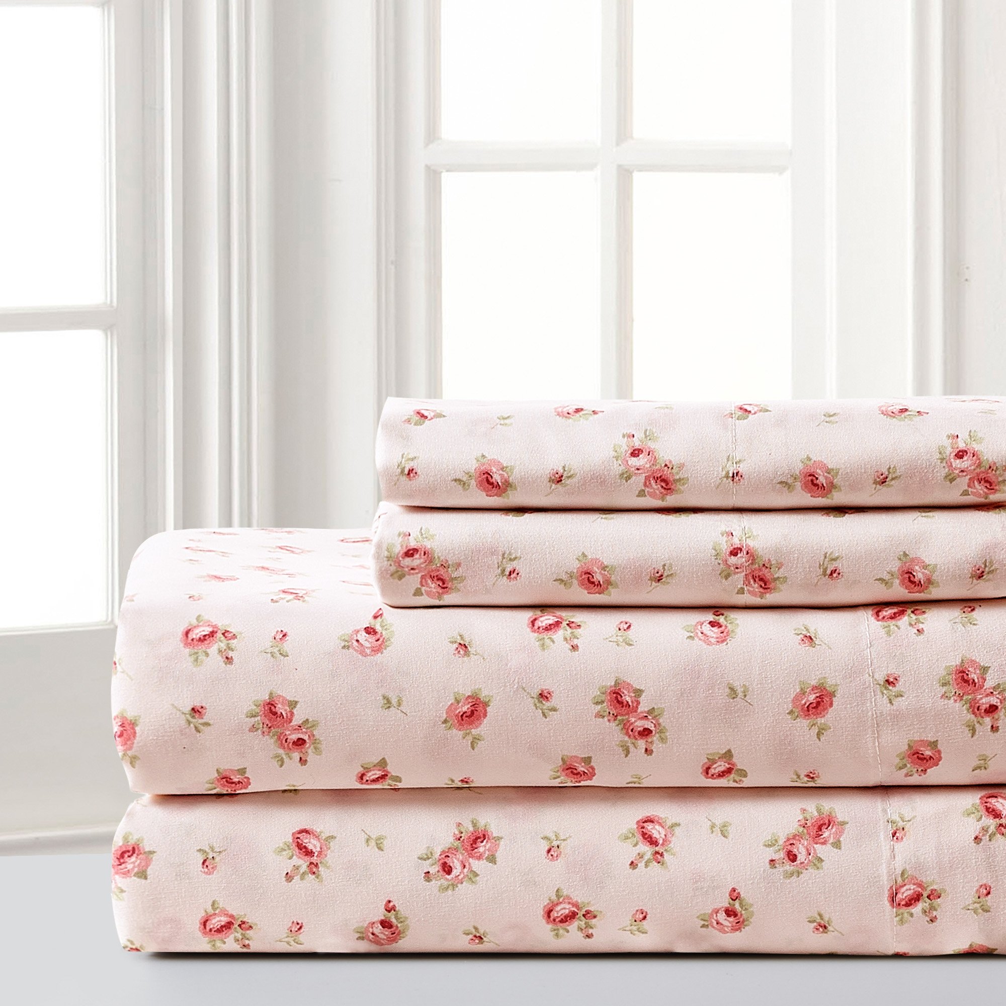 Modern Threads Silky Soft Microfiber and Wrinkle Free Sheets - Luxurious Microfiber Bed Sheets includes Flat Sheet, Fitted Sheet with Deep Pockets, & Pillowcases Blush, Full