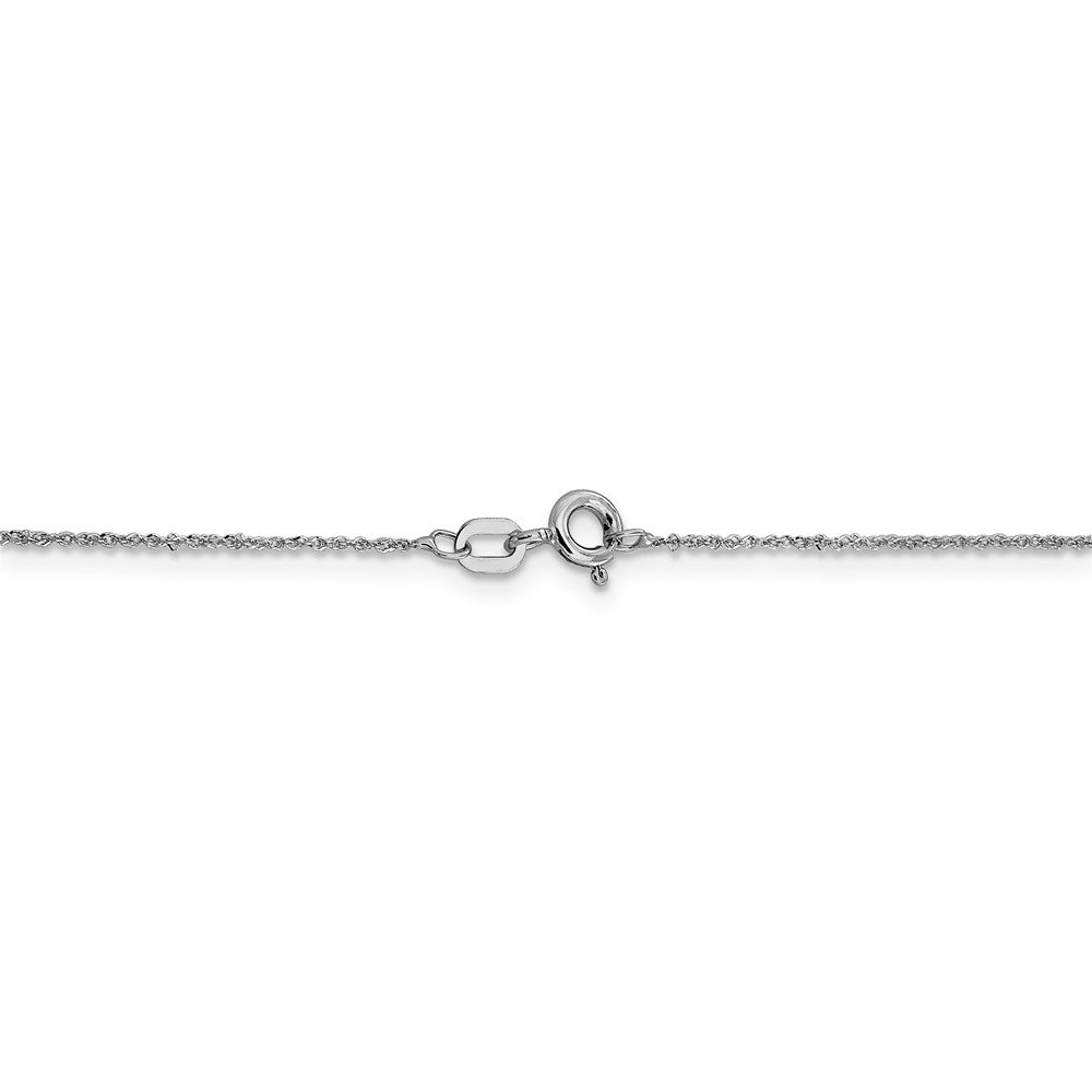 Solid 14K White Gold .8mm Sparkle Singapore Chain Necklace 16"