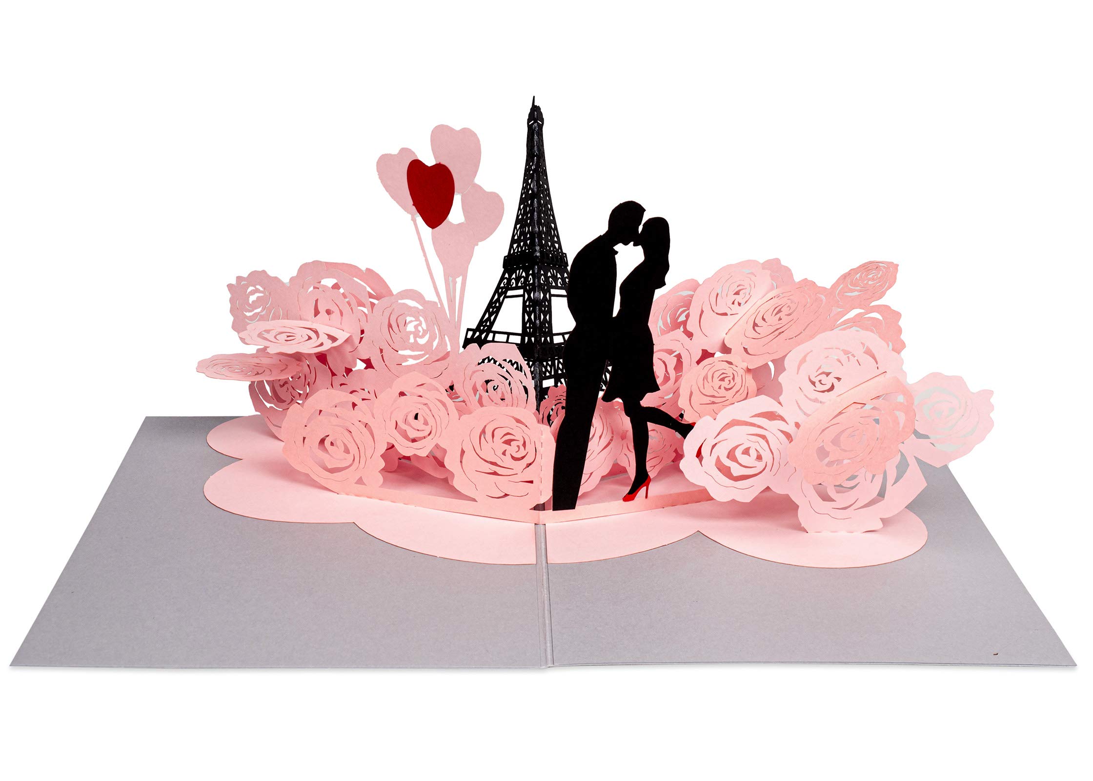 Paper Love Valentines Day Pop Up Card, Eiffel Tower, 3D Popup Greeting Cards, For Wedding, Anniversary, Valentine’s Day, Love, Romance, Birthday, All Occasion