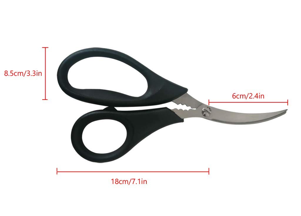 Shrimp Deveiner Scissors Tool, Shrimp Deveiner Cleaner - Seafood Scissors, Lobster Shrimp Scissors Tool, Lobster, Crawfish, Prawns Deveiner Scissors, Crab Leg Cracker, Pack of 2