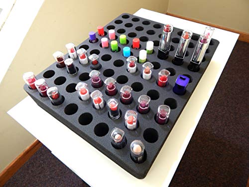 Polar Whale Lipstick Drawer Organizer Compatible with IKEA Alex Tray Washable Waterproof Insert for Home Bathroom Bedroom Office 11.5 x 14.5 x 2 Inches 80 Compartments Black