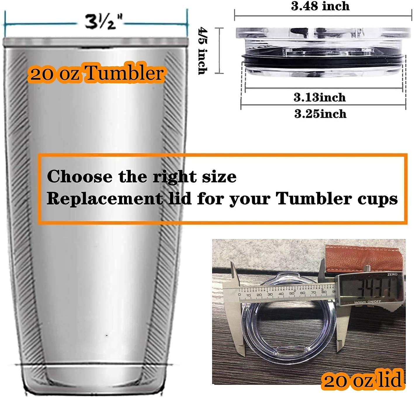 Premium Tumbler Lid Replacement for 20 oz/ 30 oz (30 oz, AS) (20 oz, AS)