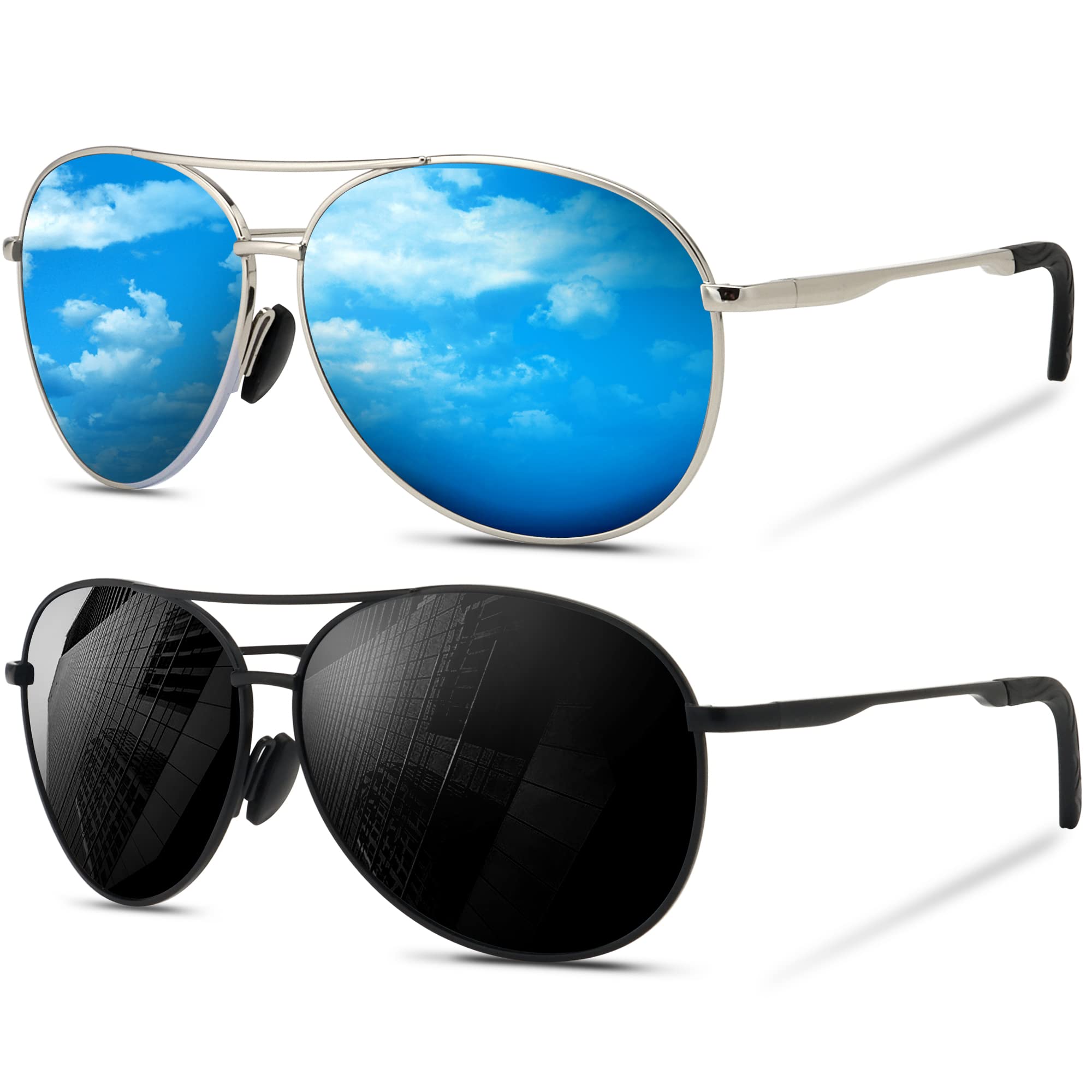 VIYSIOO Aviator Sunglasses for Men Women, Classic Polarized Sunglasses Men Womens Trendy Retro Style UV400 Protection