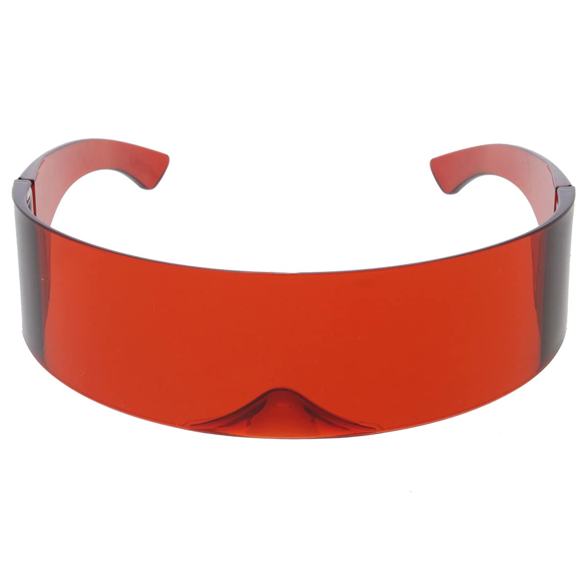 zeroUV - Futuristic Metal Cutout Frame Flat Lens Oversize Round Sunglasses 44mm (Red)