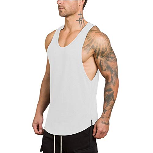 Muscle Killer 3-Pack Men's Muscle Gym Workout Stringer Tank Tops Bodybuilding Fitness T-Shirts (Medium, Black+Gray+White)