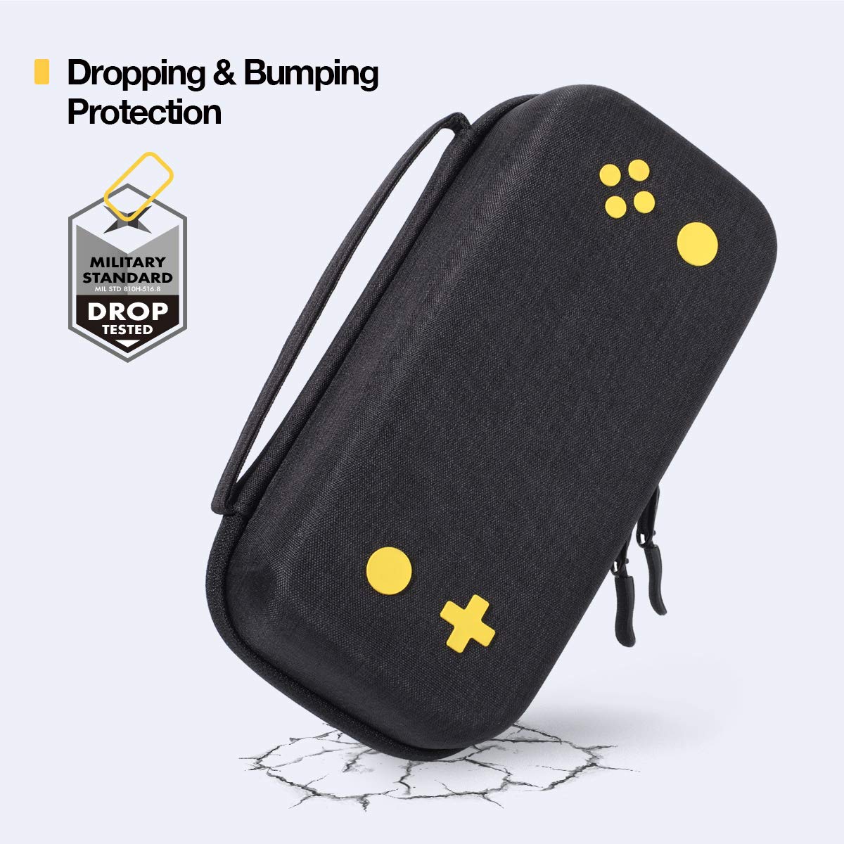 Rayvol Carrying Case for Nintendo Switch Lite, Protective Portable Hard Shell Travel Case Cover with 20 Game Card Slots, Fits AC Adapter Charger, Console and Accessories, [Large Capacity] Color Black