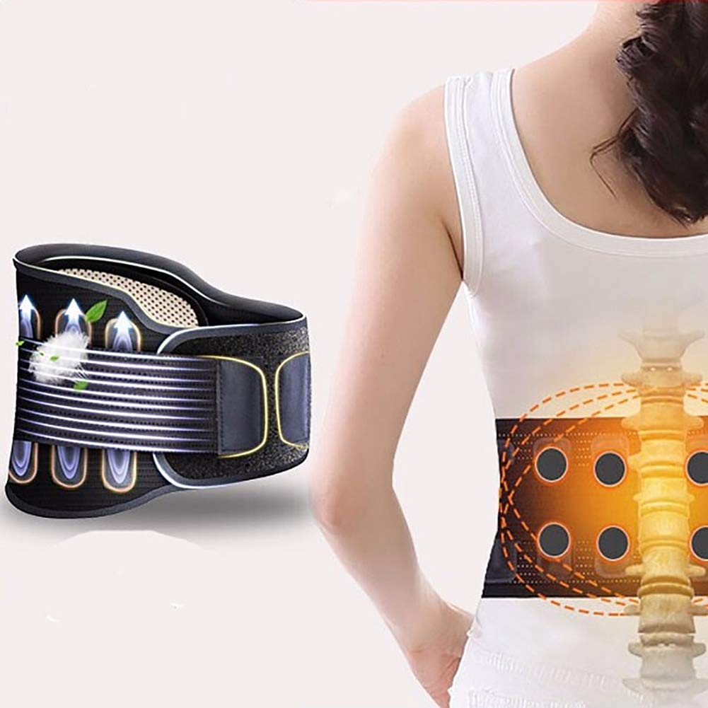 TANGIST Back Support Brace Self-heating Lower Lumbar Belt Pain Relief For Sciatica, Backache, Slipped Disc, Spinal Stenosis, Spine Injury (Size : XL)