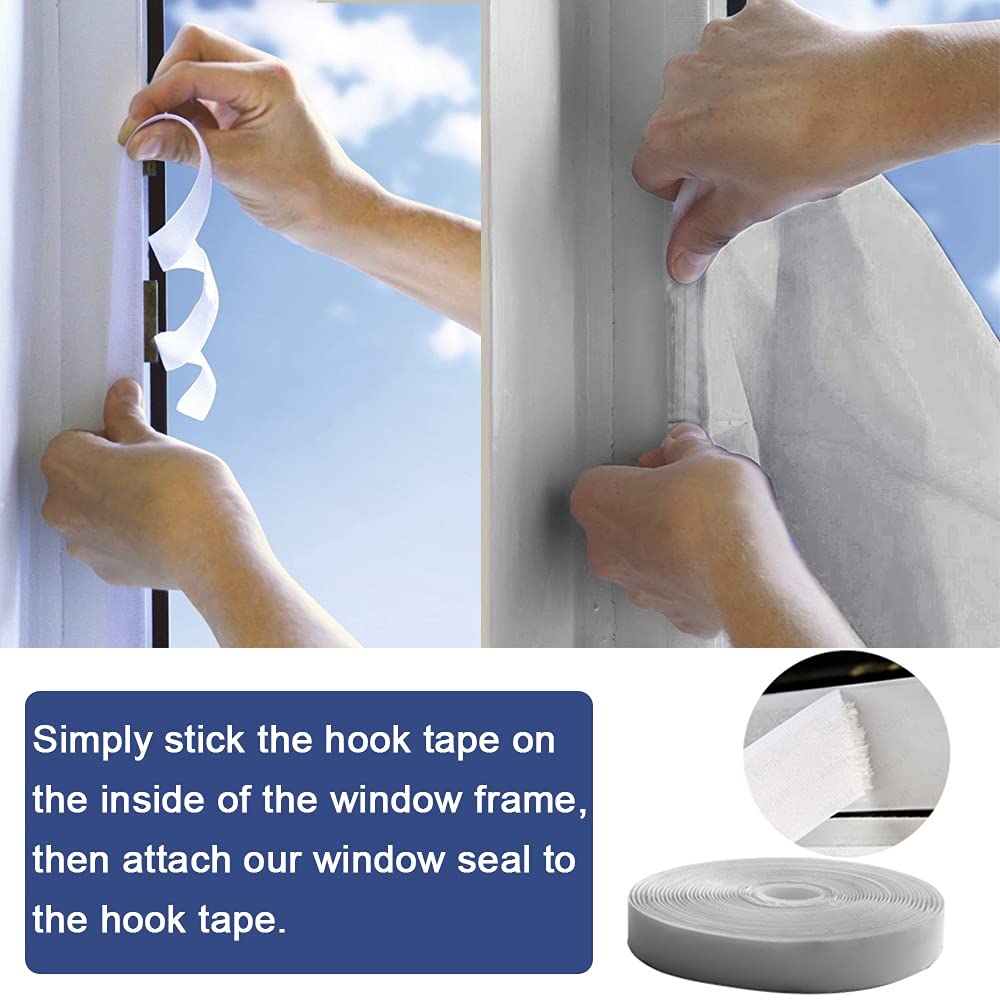 ONELIGHT Window Cloth Seal for Portable Air Conditioner with Maximum Length 157.5", Window AC Side Cloth Kit Panels to Seal Universal Casement Window
