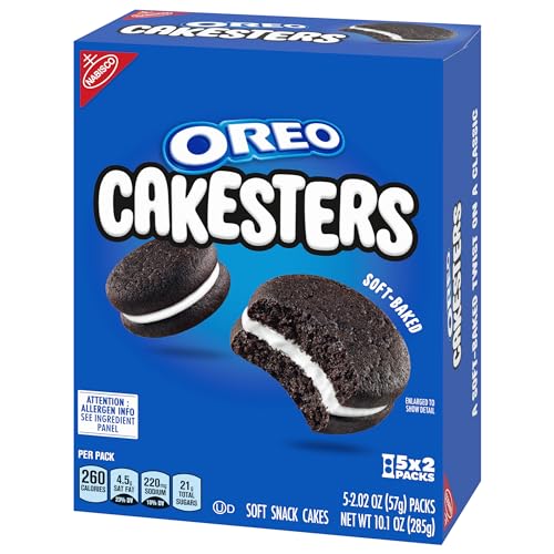 OREO Cakesters Soft Snack Cakes, 5 - 2.02 oz Snack Packs