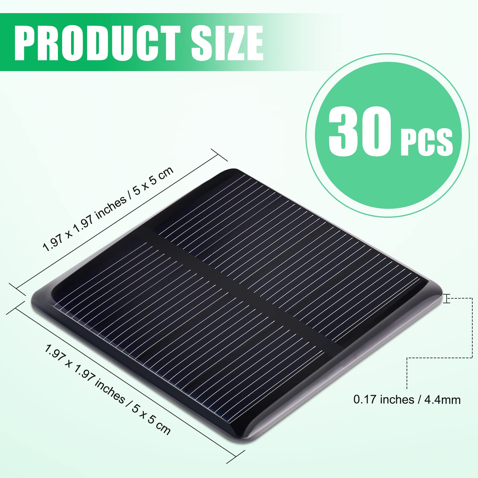 Retisee 30 Pcs Mini Solar Cells 2V 160mA Mini Solar Panels Mini Polysilicon Solar Cells DIY Electric Toy Materials Photovoltaic Cells Solar DIY System Kits