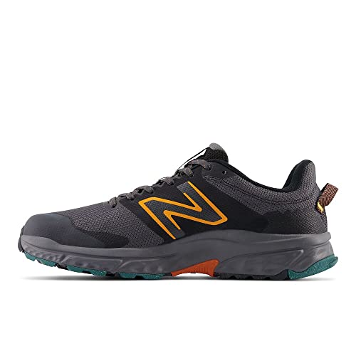 New Balance Men's Fresh Foam 510 V6 Trail Running Shoe, Magnet/Black/Hot Marigold, 9.5 Wide