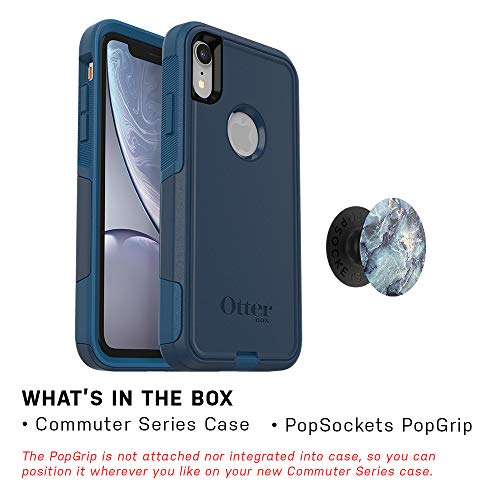 OtterBox Bundle: Commuter Series Case for iPhone XR - (BESBOKE WAY) + PopSockets PopGrip - (BLUE MARBLE)
