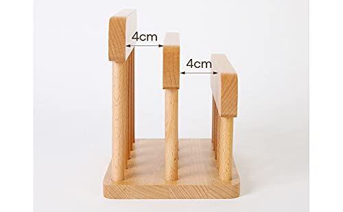 ZEESOON Beach Wooden Dual Cutting Board Rack Chopping Board Organizer Stand Holder Kitchen, Cutting Boards for Kitchen with Holder, Pantry Organization, Kitchen Cabinet Organizer