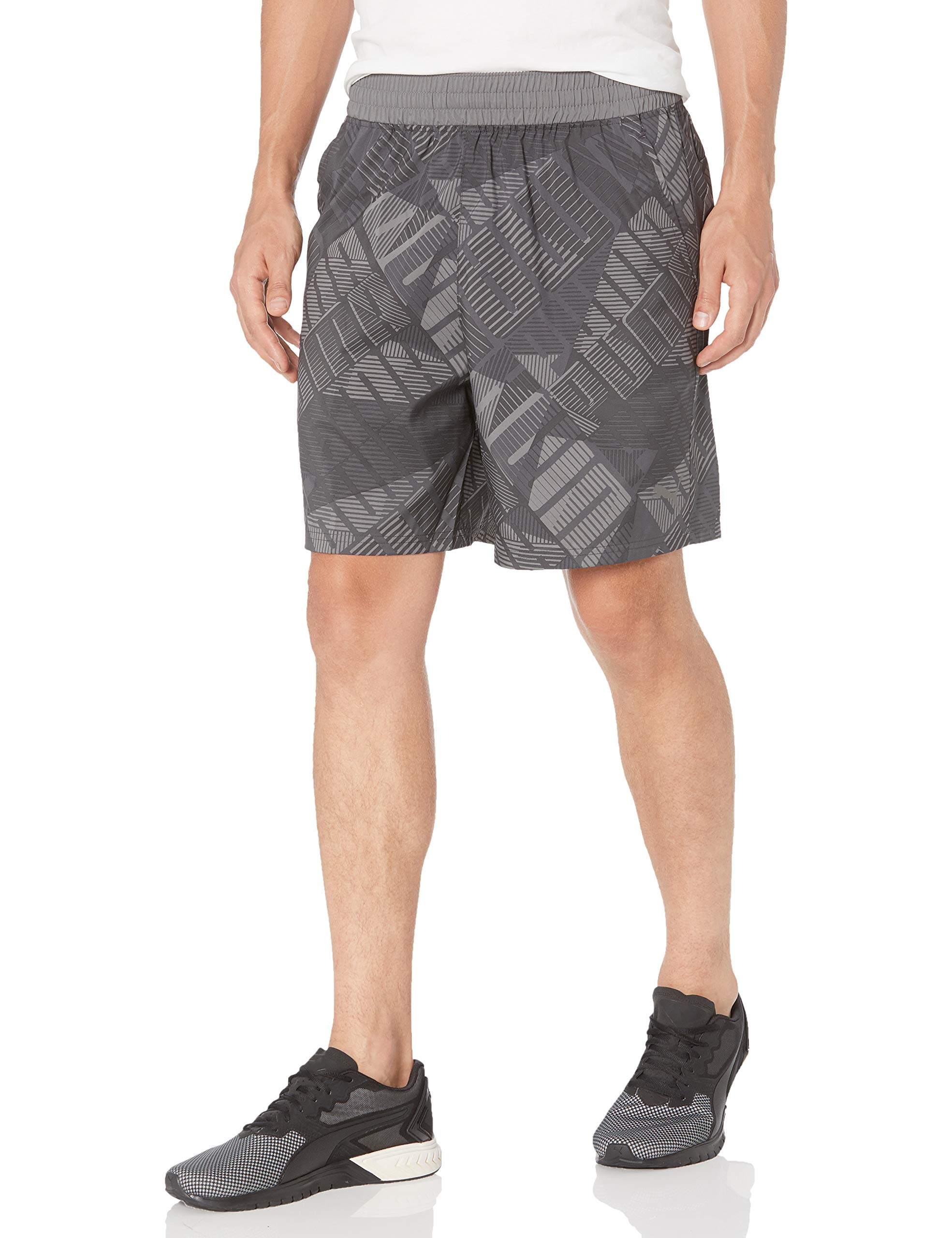 PUMA Men's All Over Print Woven Shorts, Castlerock/AOP, XL