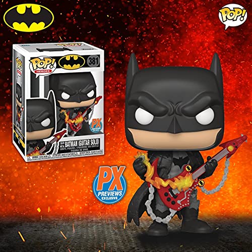 POP DC Heroes: Death Metal Batman with Guitar (PX Previews Exclusive) Funko Pop! Vinyl Figure (Bundled with Compatible Pop Box Protector Case), Multicolor, 3.75 inches