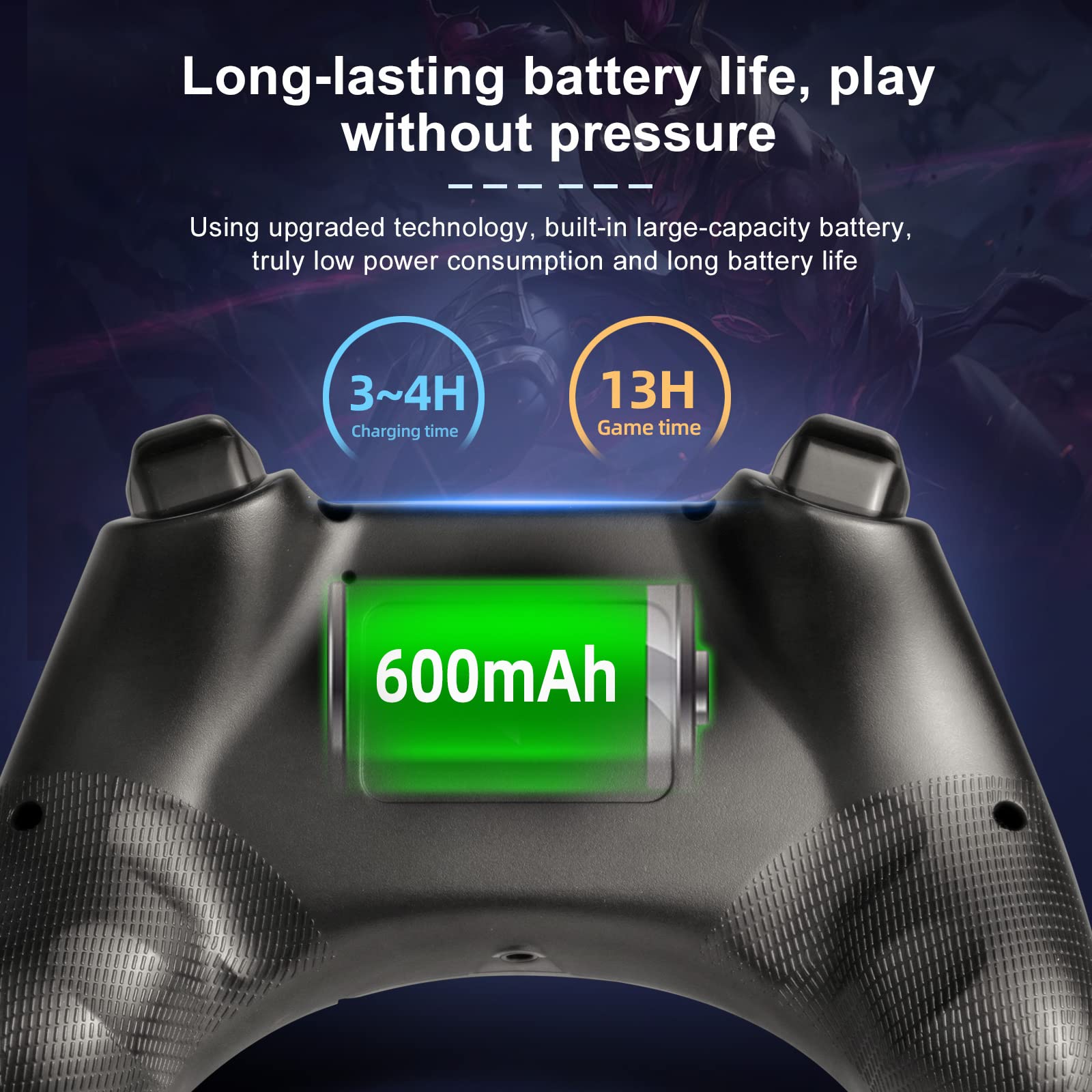ZFY Wireless Controller Compatible with PS4/Slim/Pro/PC with 6-Axis Motion Sensor, PS4 Controller for Kids and Adults Black