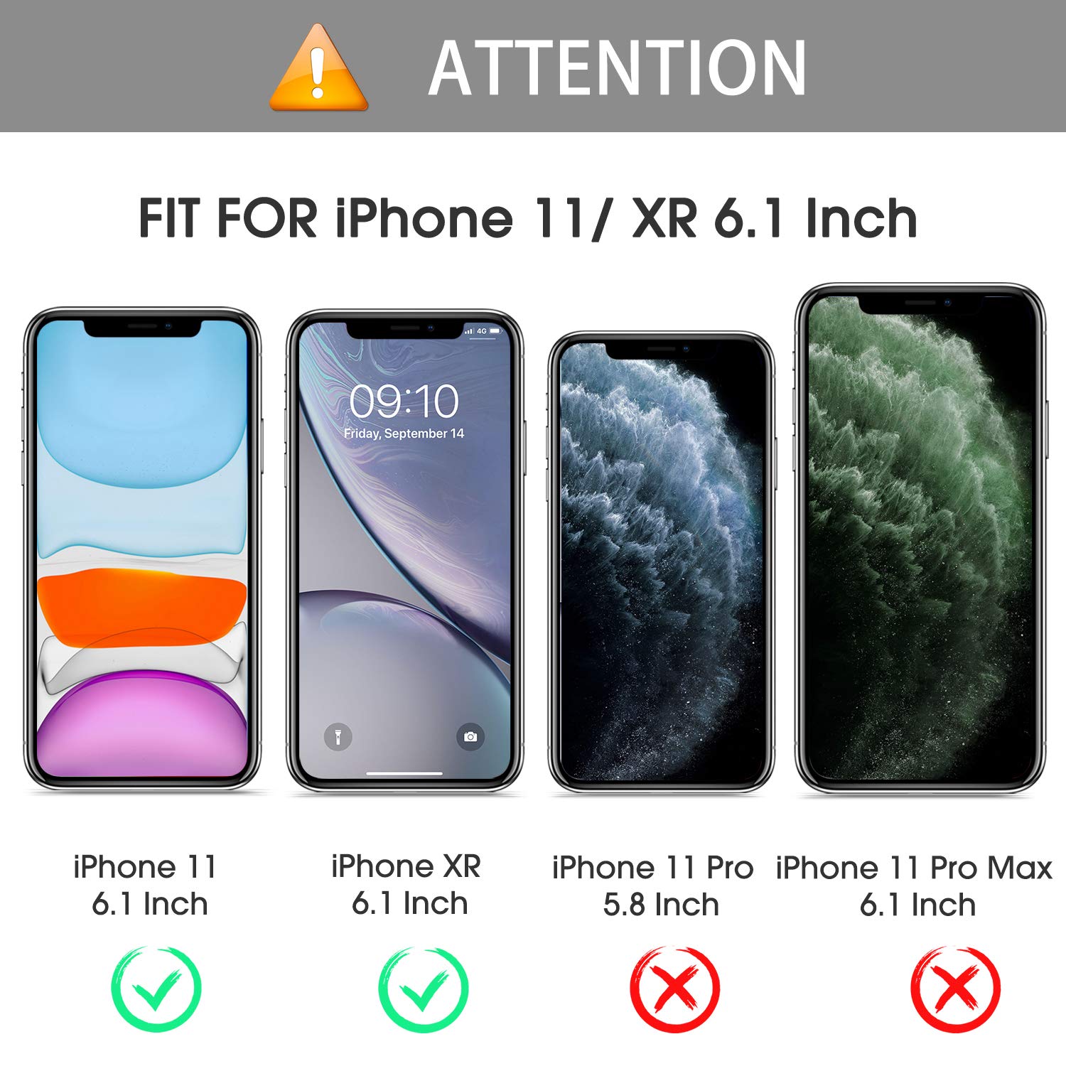 OMOTON [4-Pack] Screen Protector for iPhone 11 / XR (6.1inch) - Tempered Glass / Guide Frame / Easy Installation