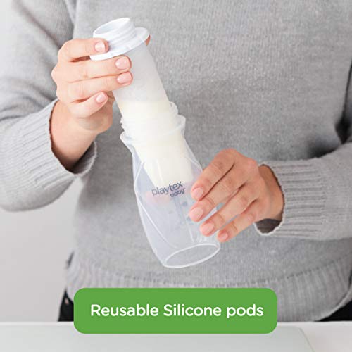 Playtex Baby Nurser Reusable Silicone PODS, Breastmilk Storage & Air-Free Feeding, 6 Ounce, 6 Count