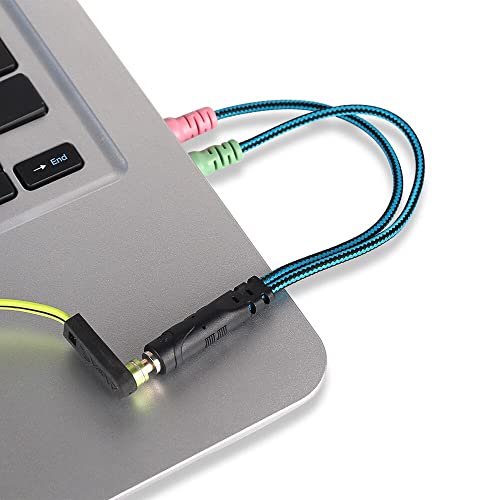 navor 2 Pack Headset Splitter Cable, 3.5mm Female to Headphone Mic and Audio, Y Splitter Adapter Cable for Laptop Computer