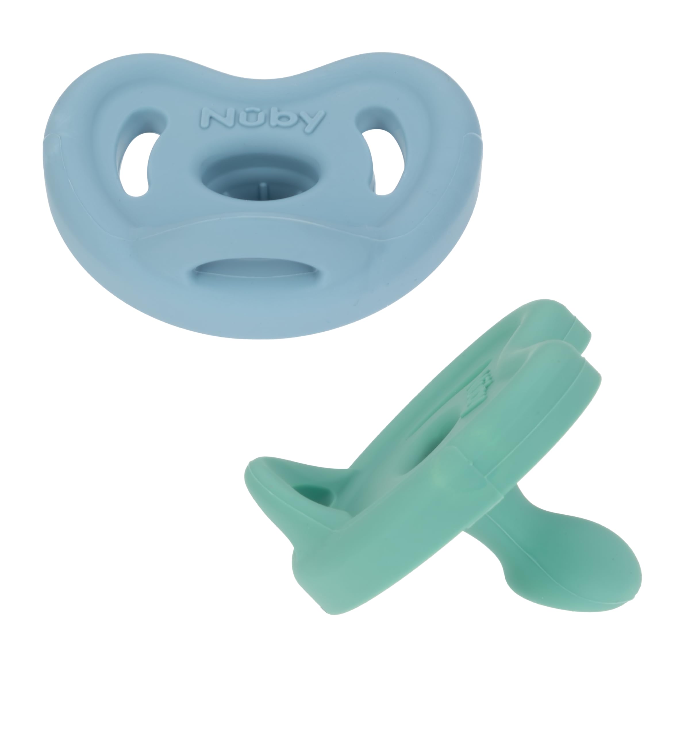 Nuby 100% Silicone Orthodontic Pacifiers 2pk, 6-12 Months