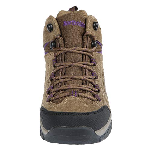 Northside Women's Pioneer-W Hiking Boot, Medium Brown/Dark Purple, 9 M US