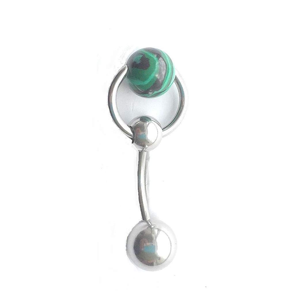 PODOL STAR Malachite Stone Door Knocker VCH Piercing Barbell.