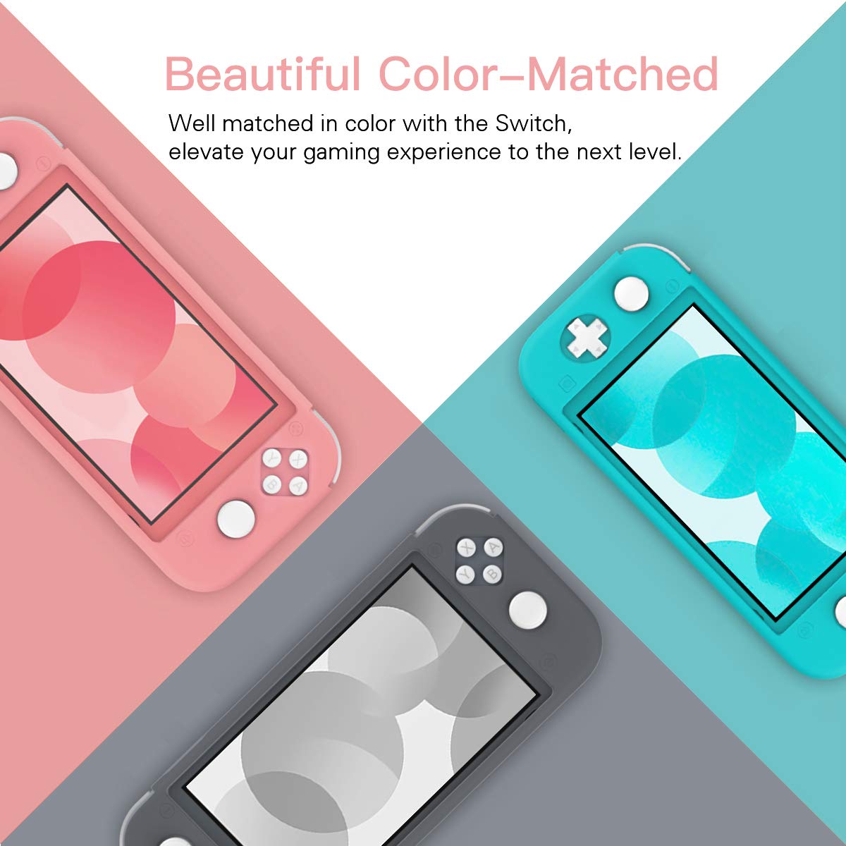 TiMOVO Cover Compatible with Switch Lite - Zacian and Zamazenta Edition Case, Anti-Slip Soft Silicone Cover Case Protective Shell Fit Switch Lite Console, Pink