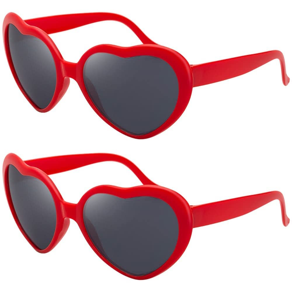 Votange Heart Effect Diffraction Glasses - See Hearts! - Special Effect Rave Party Music Festival Light Changing Eyewear
