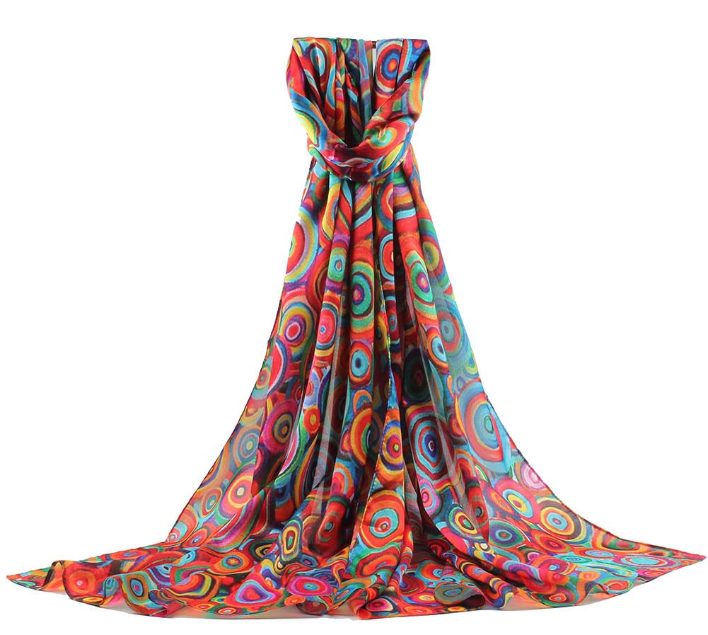 Umjetnost Women's Silk Feeling Scarf Long Satin Fashion Scarves Lightweight Shawls Wraps (SL28)