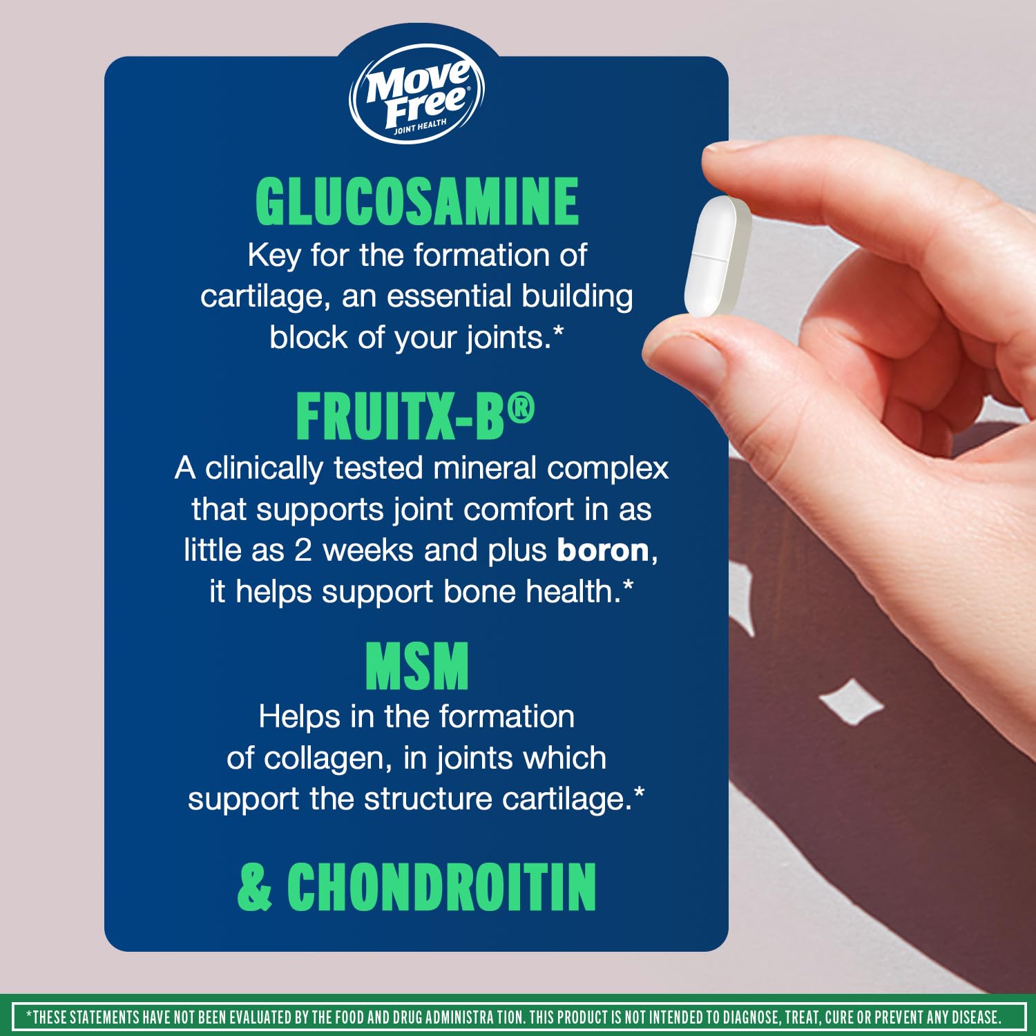 Move Free Advanced Plus MSM with Glucosamine & Chondroitin , 120 Count (Pack of 2)