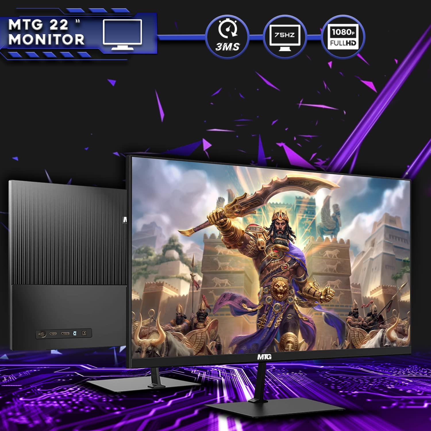 TechMagnet Gaming Desktop PC, Intel i5 4th Gen, Zeus Pro 4, GT 1030, 8GB RAM ARGB, 1TB SSD + 2TB HDD, 22 Inch Monitor, RGB Front Panel 385 Patterns, RGB Kit, Win 10 Pro (Renewed)