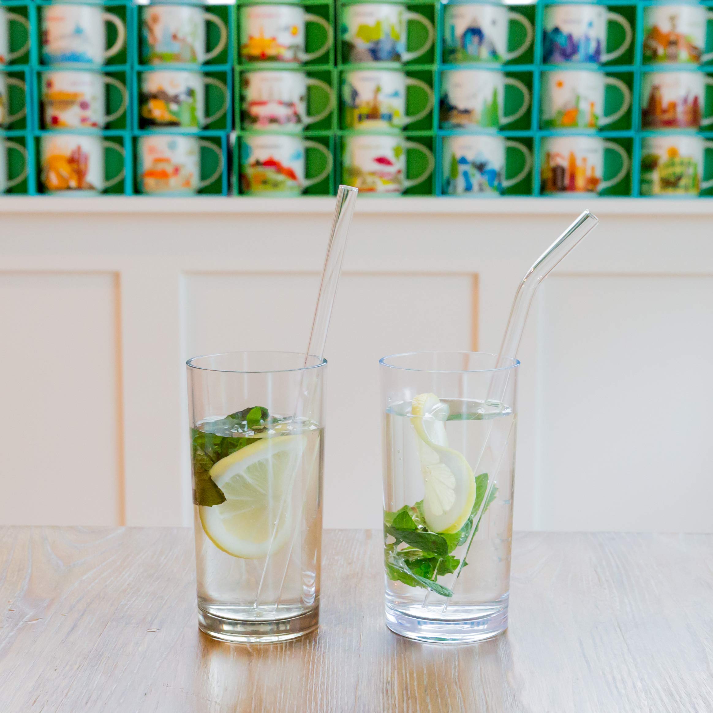 Youngever Reusable Glass Straws Assortment, 9 inches, Eco Friendly with Brush (16 Pack Clear)