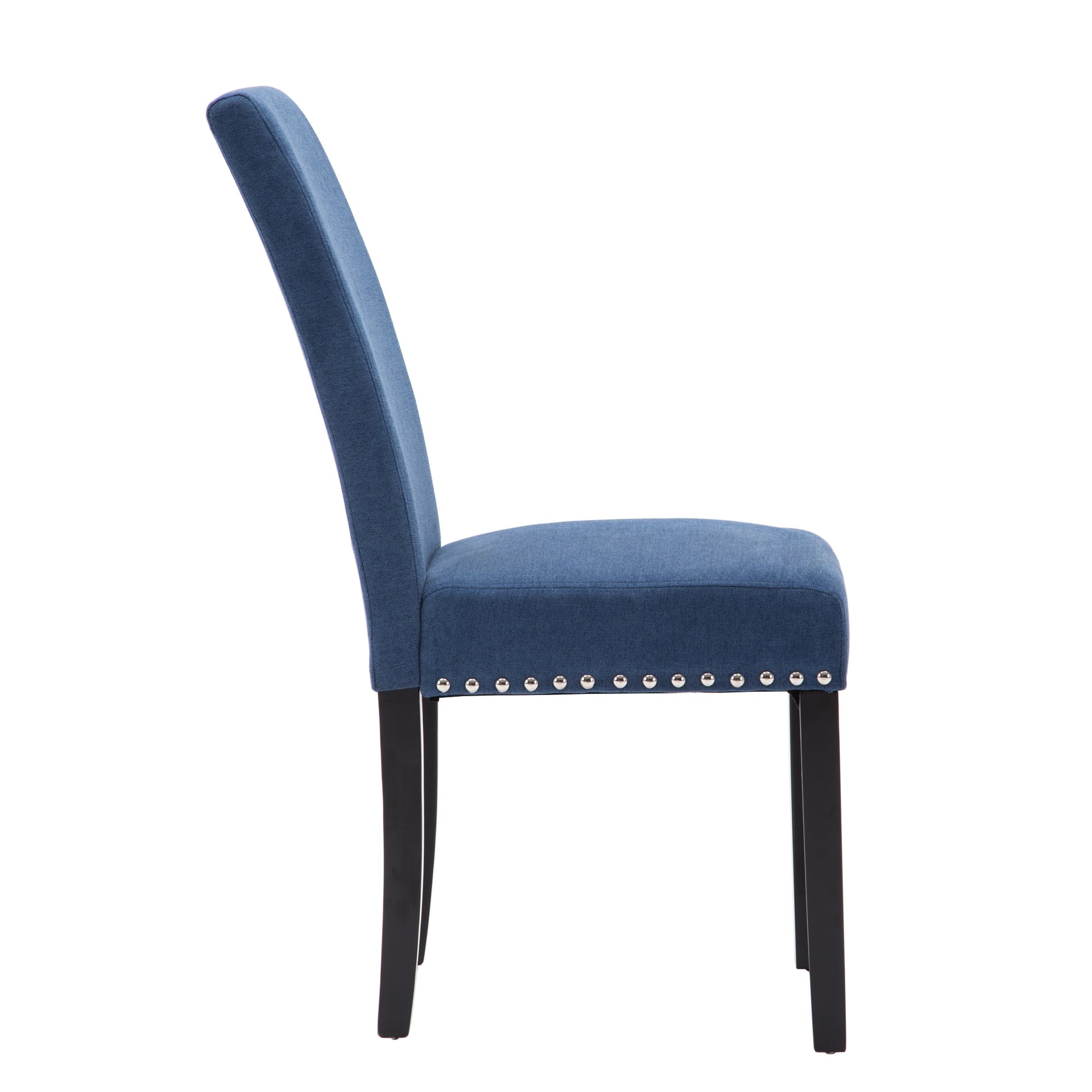NOBPEINT Dining Chair Upholstered Fabric Dining Chairs with Copper Nails,Set of 2,Blue