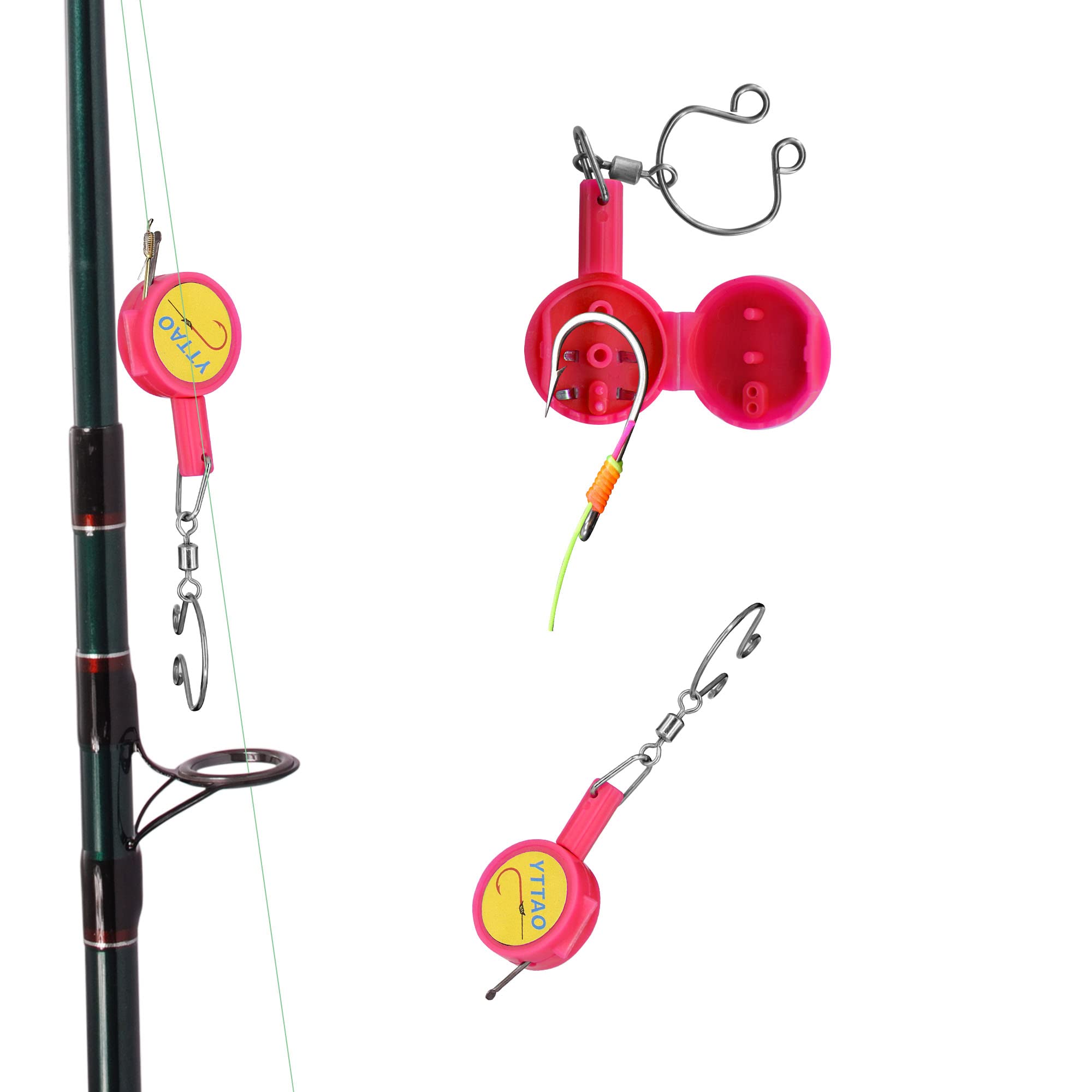 TTAO Fishing Gear Knot Tying Tool for Hooks Jigs Swivels Professional (Pink)