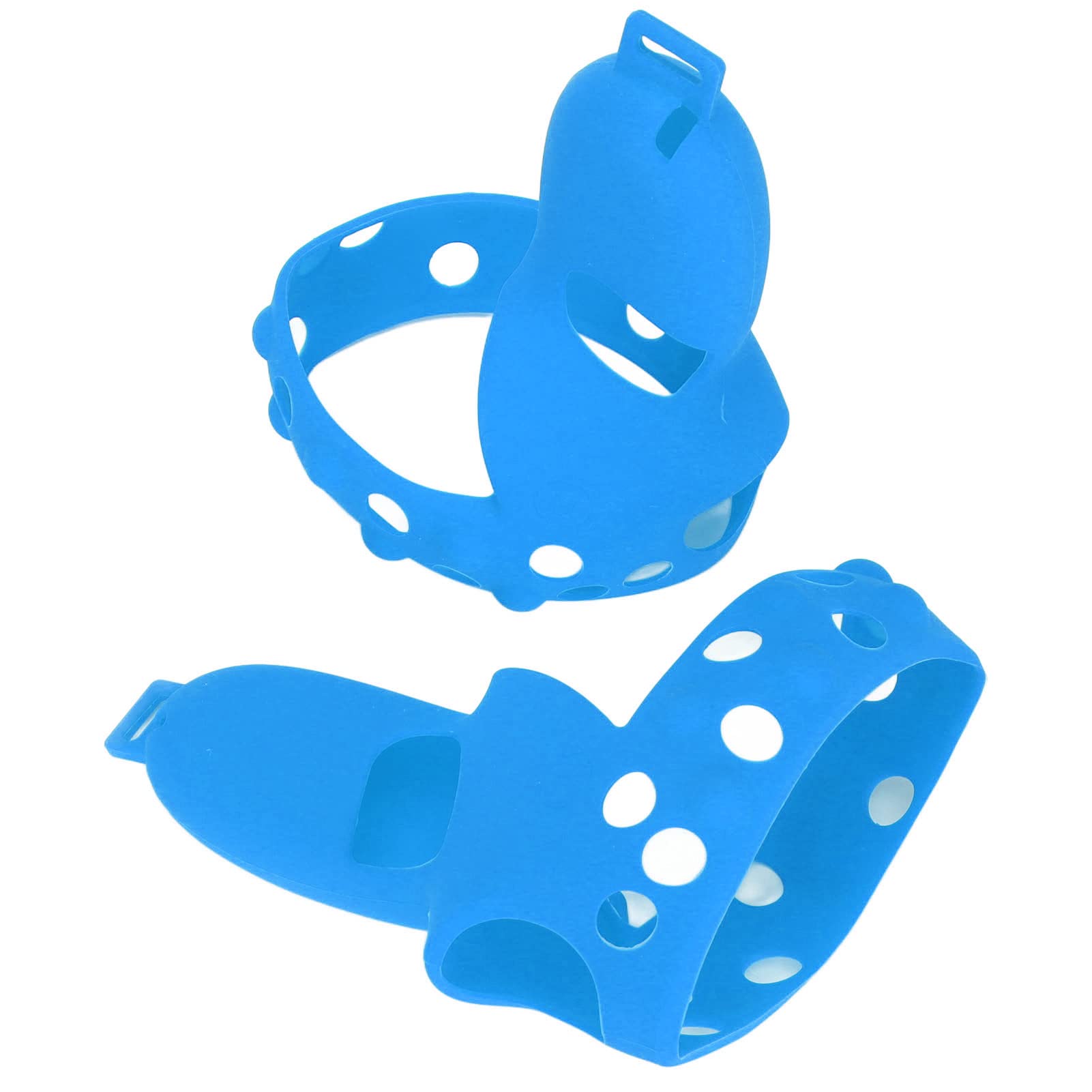 VR Controller Grip Cover, Silicone VR Controller Handle Silicone Protective Cover with Adjustable Knuckle Strap,for Oculus 2 Handle Controller(Blue)