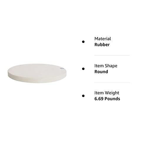 NoTrax 14" Round x 1" Sani-Tuff T45 Natural Rubber Cutting Board, Non-Skid Professional-Grade, Made in USA, T45S4R14BF