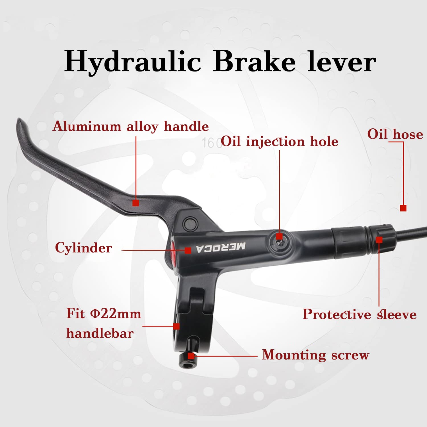 TPard MTB Hydraulic Brake Set Bicycle Disc Brakes Kit, Left Front 800mm Aluminum Alloy Hydraulic Brake Fit for Mountain Bike, MTB (Left Front 800mm only)