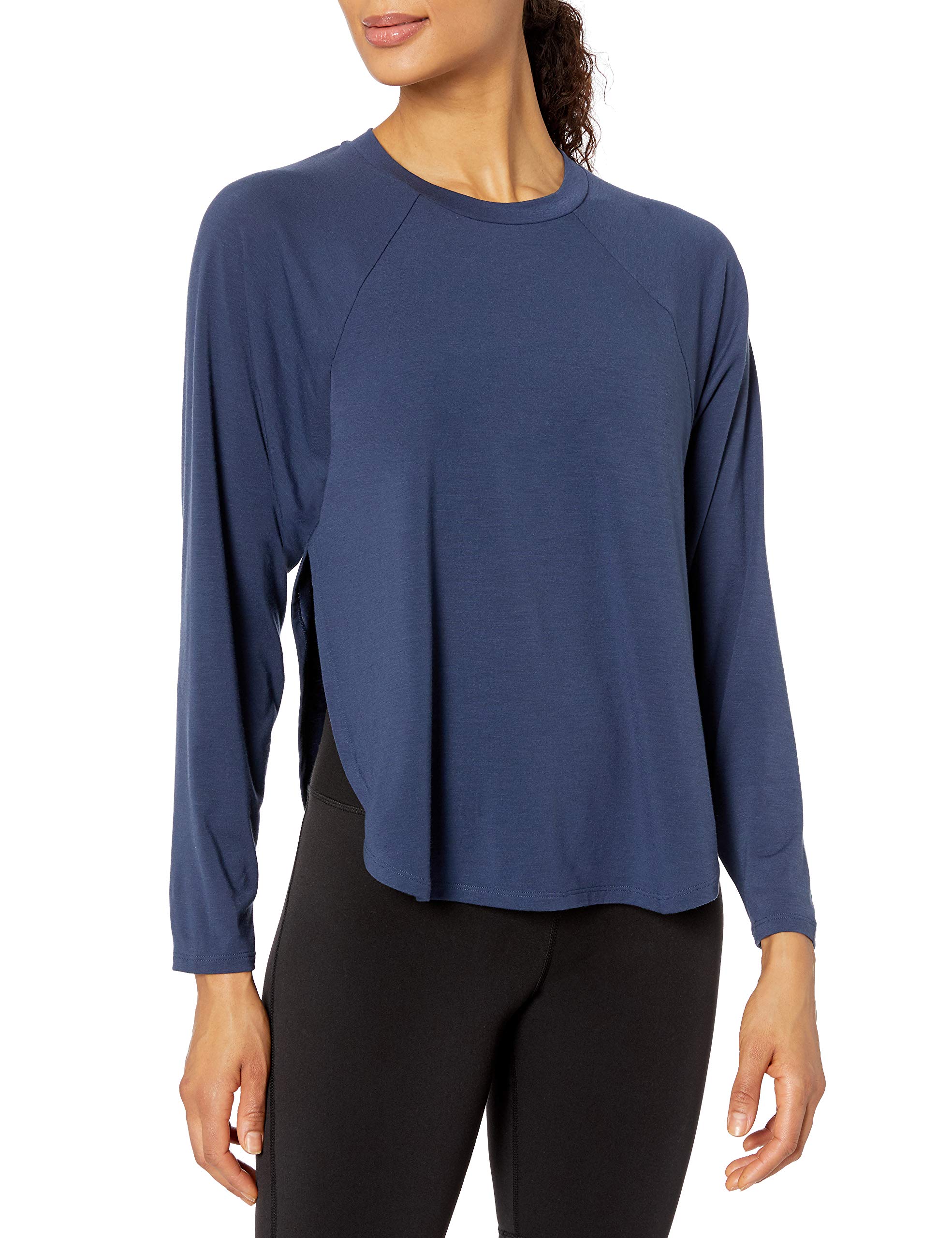 New Balance Women's Evolve Side Slit Long Sleeve, Natural Indigo, Large
