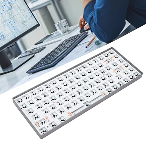 Yoidesu DIY Mechanical Keyboard, 75% 84 Keys USB C Wired Gaming Keyboard RGB Hot Swappable 3pin/5pin Switch Customized Keyboard Kit(Gray Black)