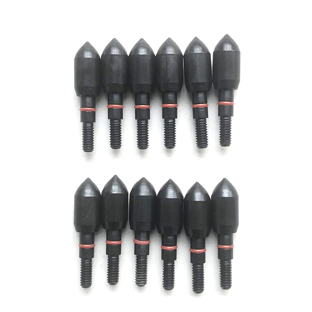 SOPOGER 12pcs Archery Bullet Points 100/125 Grain Field Points Arrow Screw-in Field Tips for Recurve Compound Bow Crossbow Hunting Shooting Practice (125 Grain)