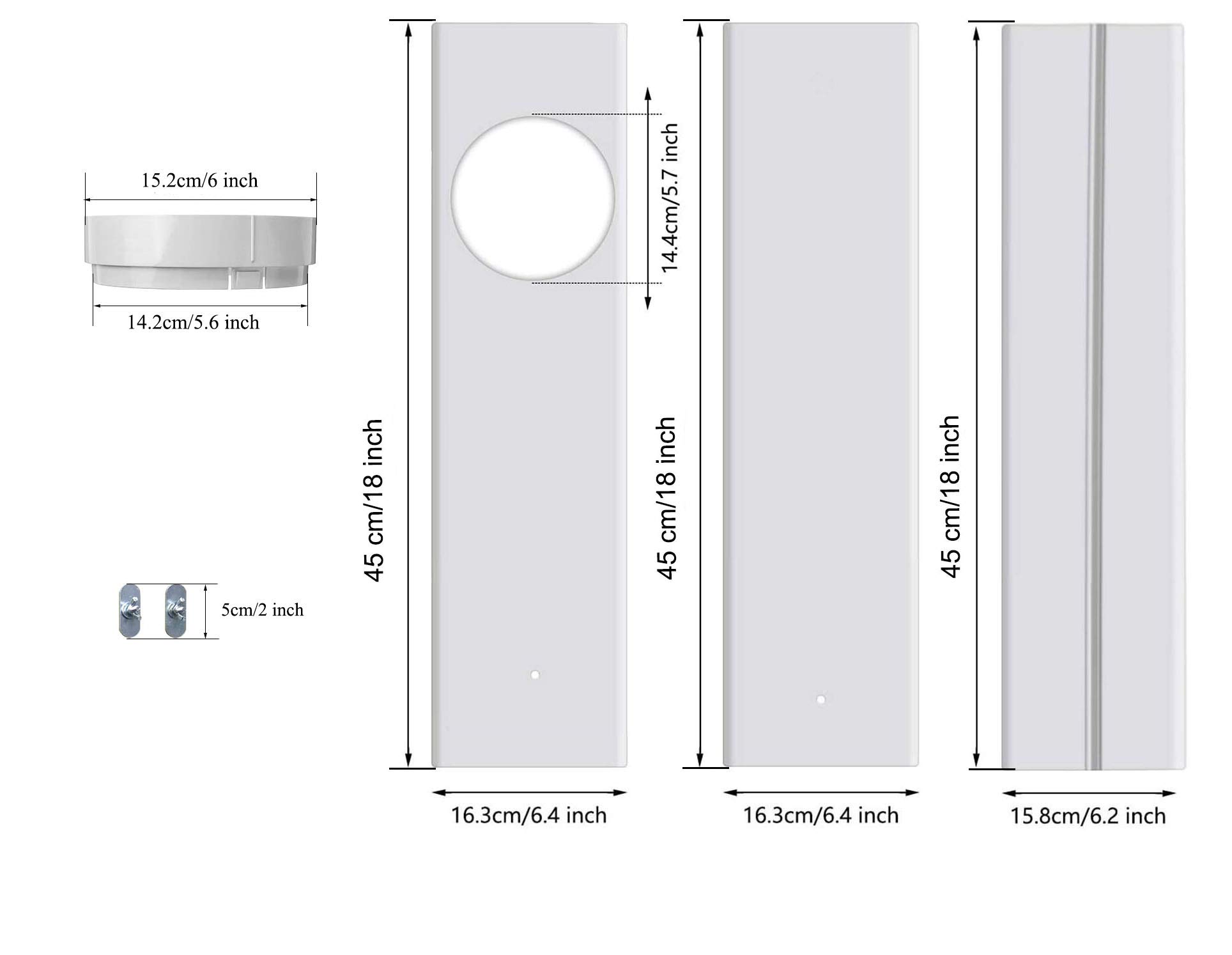 Portable Air Conditioner Window Vent Kit, Portable A/C Window Slide Kit Plate for Exhaust Hose of 6”Diameter